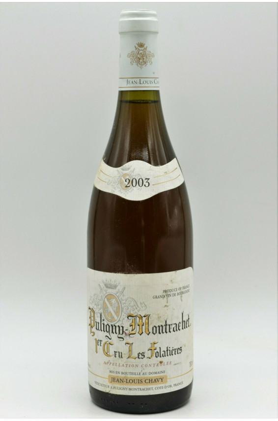 Jean Louis Chavy Puligny Montrachet 1er cru Les Folatières 2003 - VINS ...